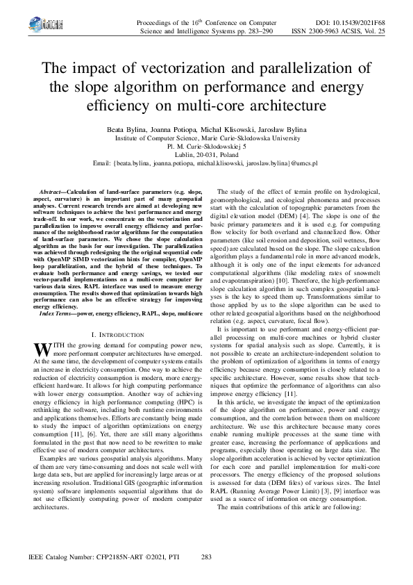 (PDF) The impact of vectorization and parallelization of the slope algorithm on performance and ...