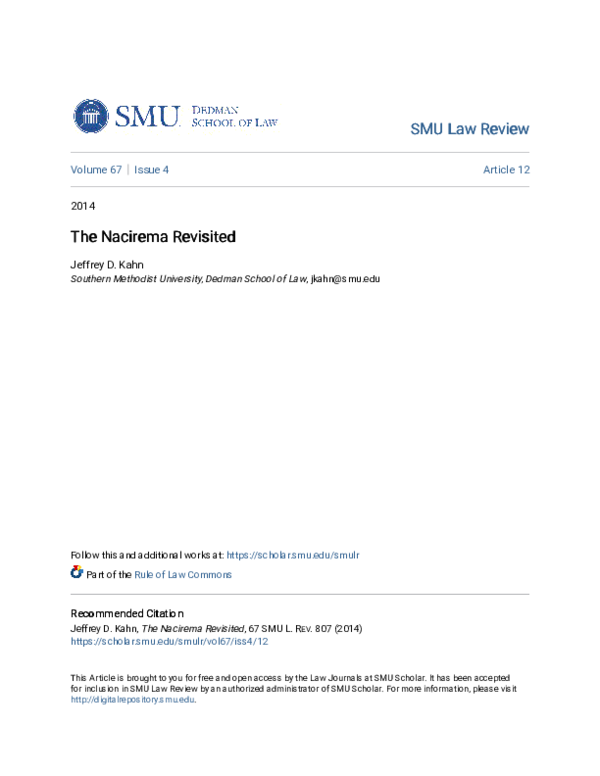 (PDF) The Nacirema Revisited