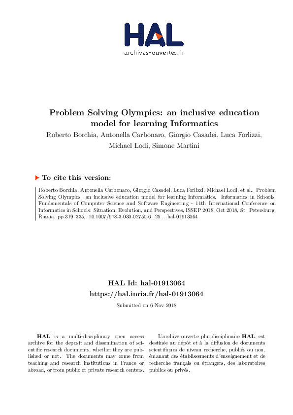 (PDF) Problem Solving Olympics: An Inclusive Education Model for ...