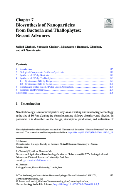 (PDF) Biosynthesis of Nanoparticles from Bacteria and Thallophytes ...