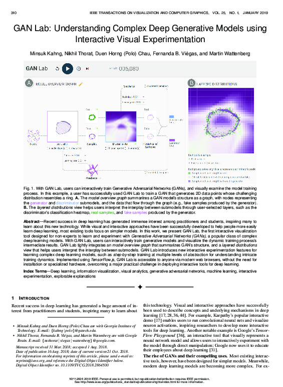 (PDF) GAN Lab: Understanding Complex Deep Generative Models using ...