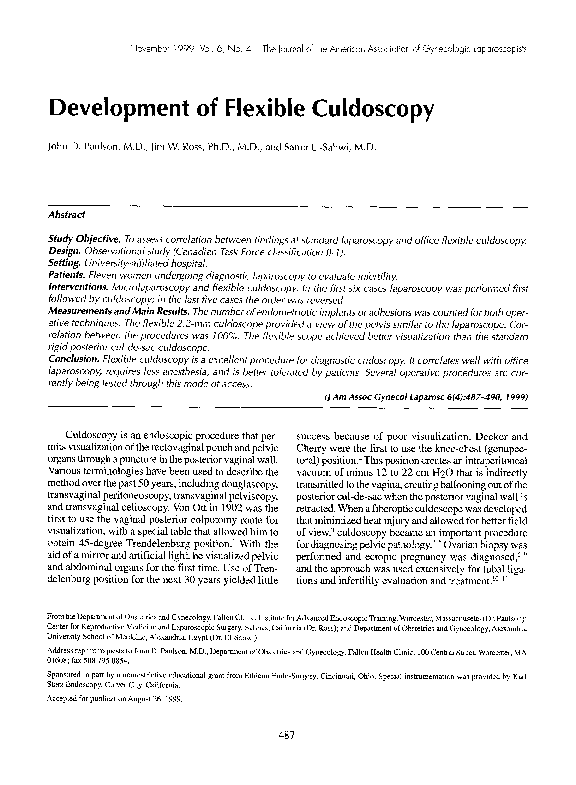 (PDF) Development of flexible culdoscopy