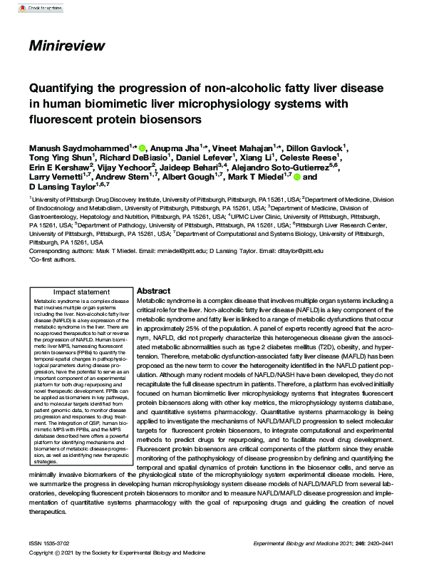 (PDF) Quantifying the progression of non-alcoholic fatty liver disease ...