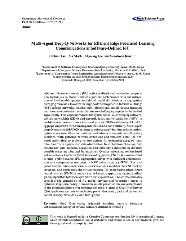 (PDF) Multi-Agent Deep Q-Networks for Efficient Edge Federated Learning Communications in ...
