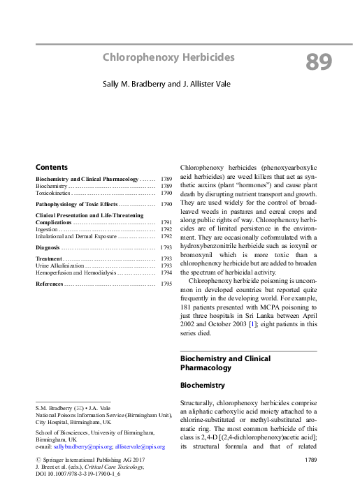 (PDF) Chlorophenoxy Herbicides