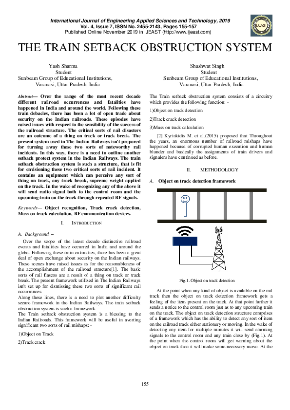 (PDF) The Train Setback Obstruction System | Shashwat Singh - Academia.edu