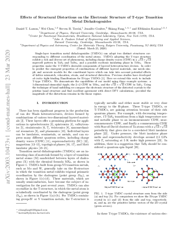 (PDF) Effects of Structural Distortions on the Electronic Structure of ...