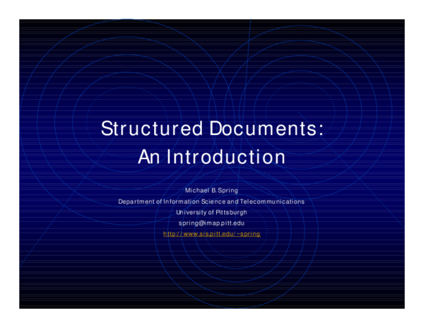 (PDF) Structured Documents: An Introduction