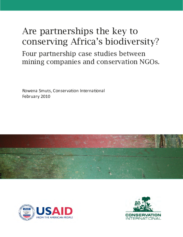 (PDF) Are partnerships the key to conserving Africa's biodiversity? Four partnership case ...