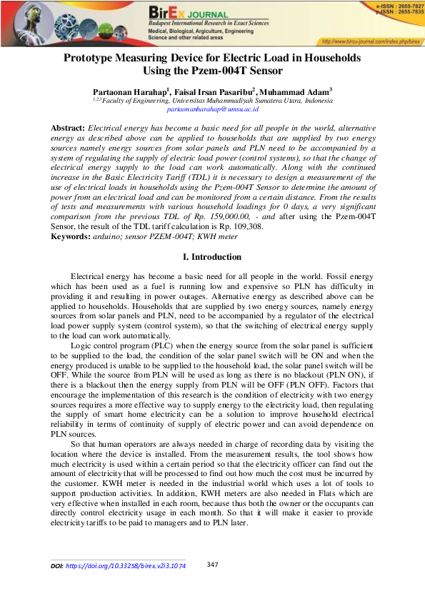 (PDF) Prototype Measuring Device for Electric Load in Households Using ...