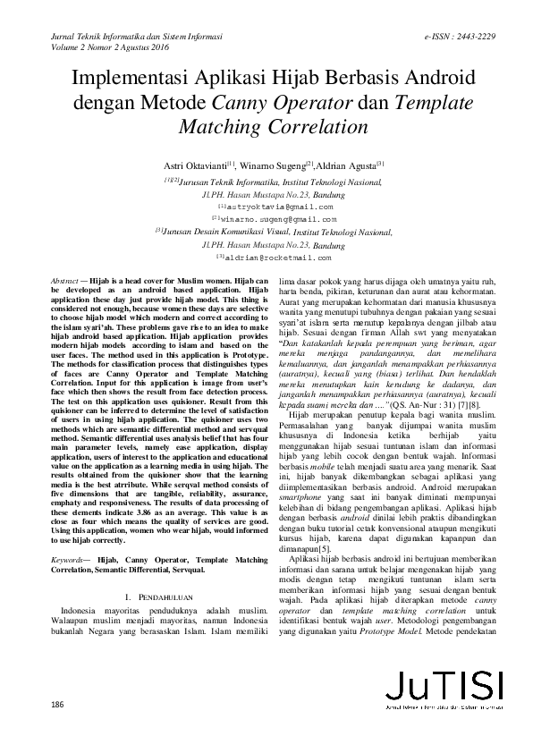 (PDF) Metode Canny Operator dan Template Matching Correlation