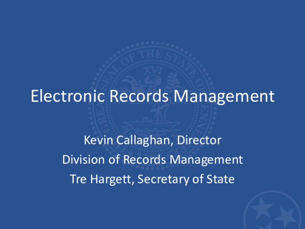 (PDF) Electronic records management