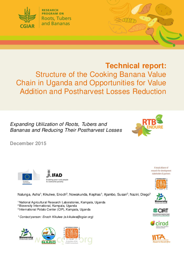 (PDF) Technical report: Structure of the cooking banana value chain in ...