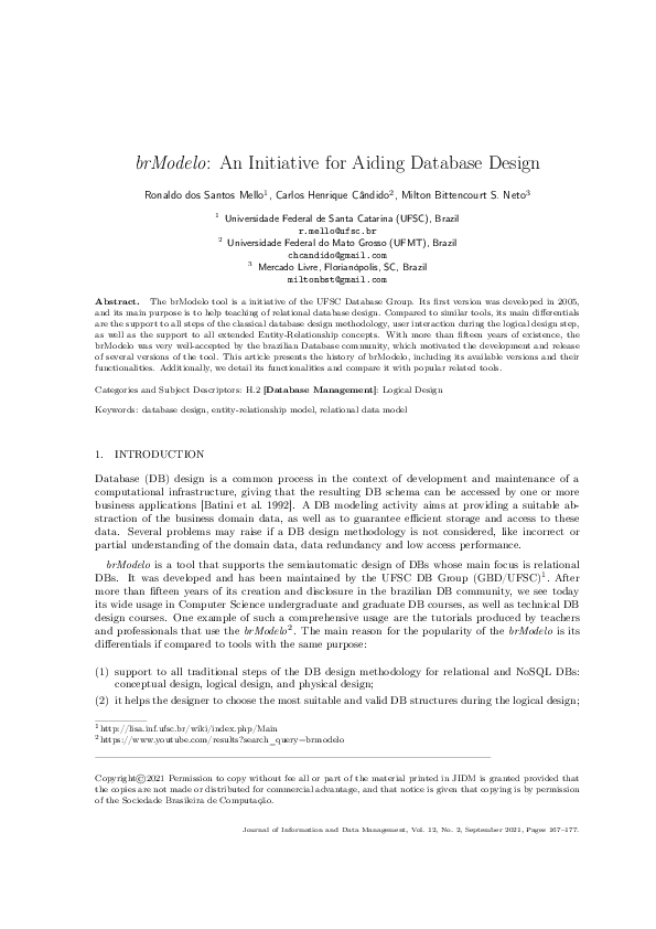(PDF) brModelo: An Initiative for Aiding Database Design
