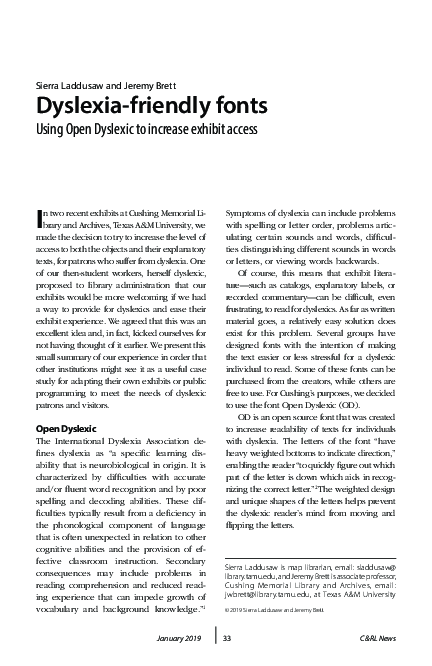 (PDF) Dyslexia-friendly fonts: Using Open Dyslexic to increase exhibit ...