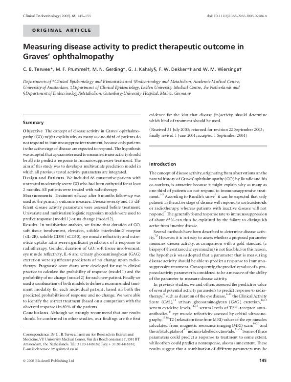(PDF) Measuring disease activity to predict therapeutic outcome in ...