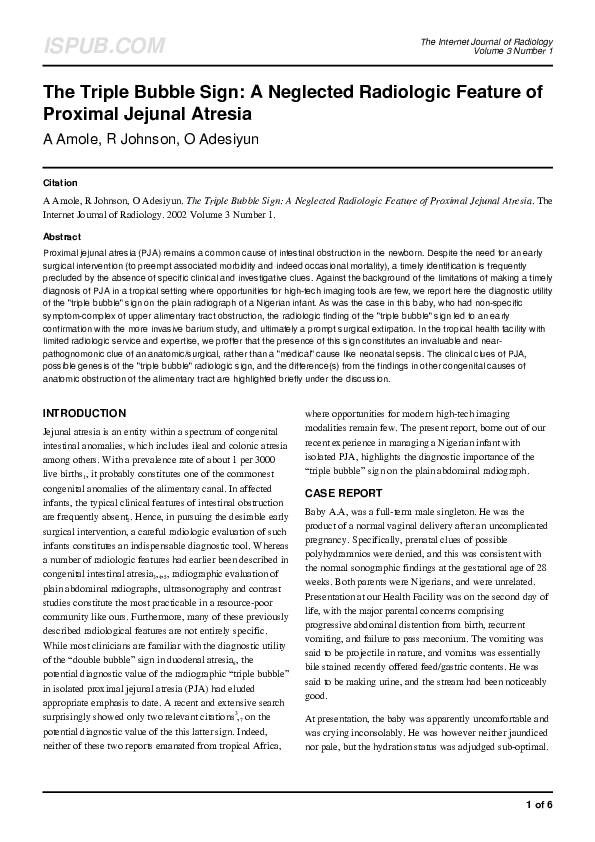 (PDF) The Triple Bubble Sign: A Neglected Radiologic Feature of ...