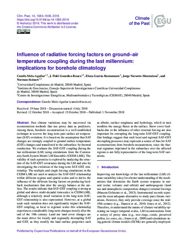 (PDF) Influence of radiative forcing factors on ground–air temperature ...
