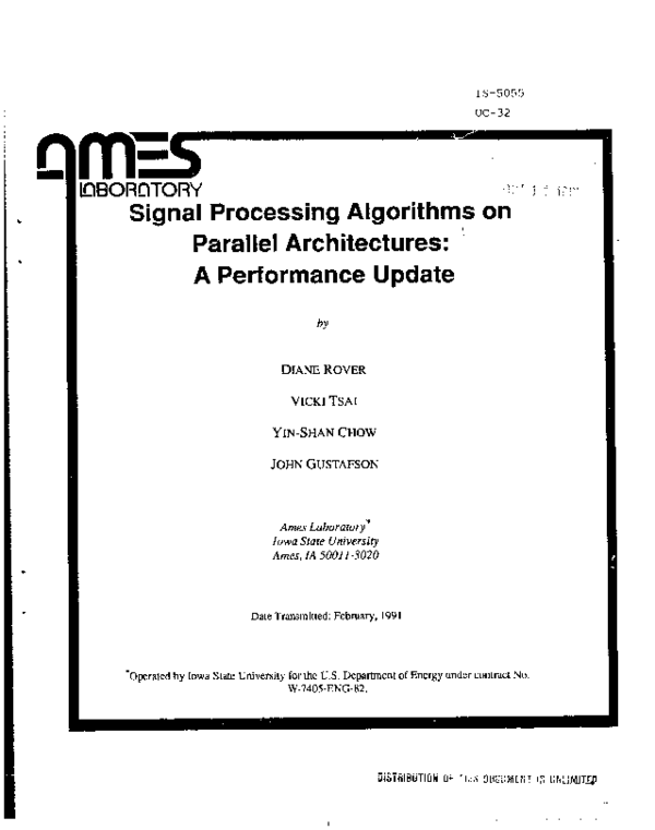 (PDF) Signal-processing algorithms on parallel architectures: A ...