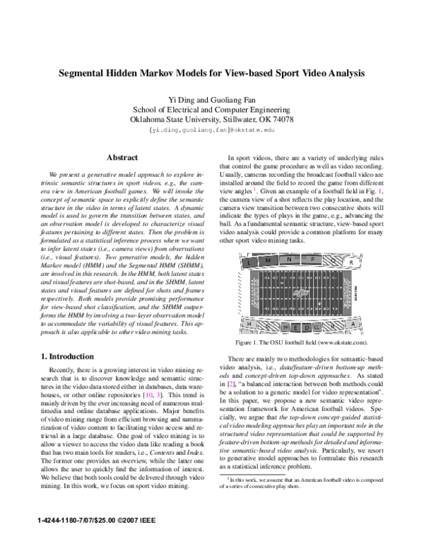 (PDF) Segmental hidden Markov models for view-based sport video analysis