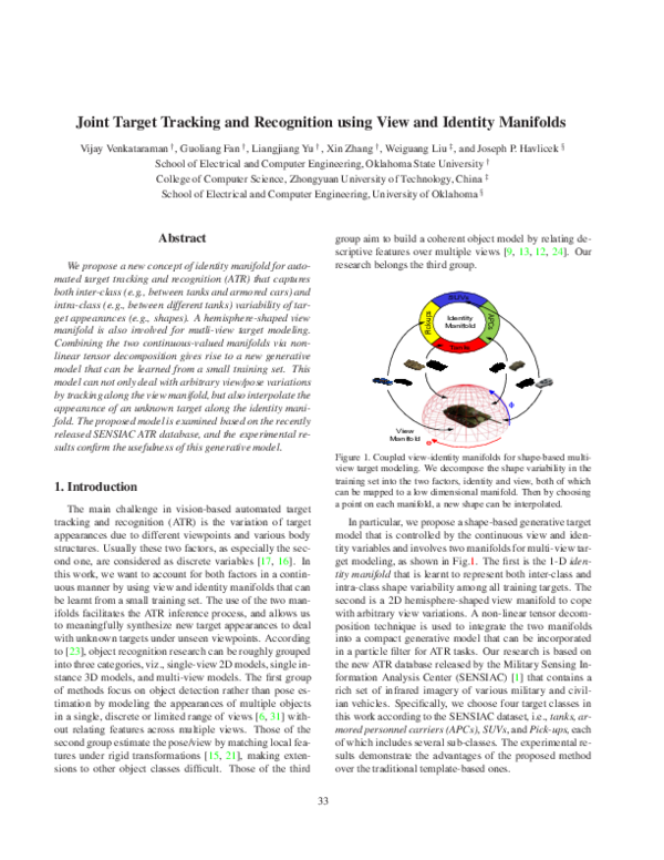 (PDF) Joint target tracking and recognition using view and identity ...