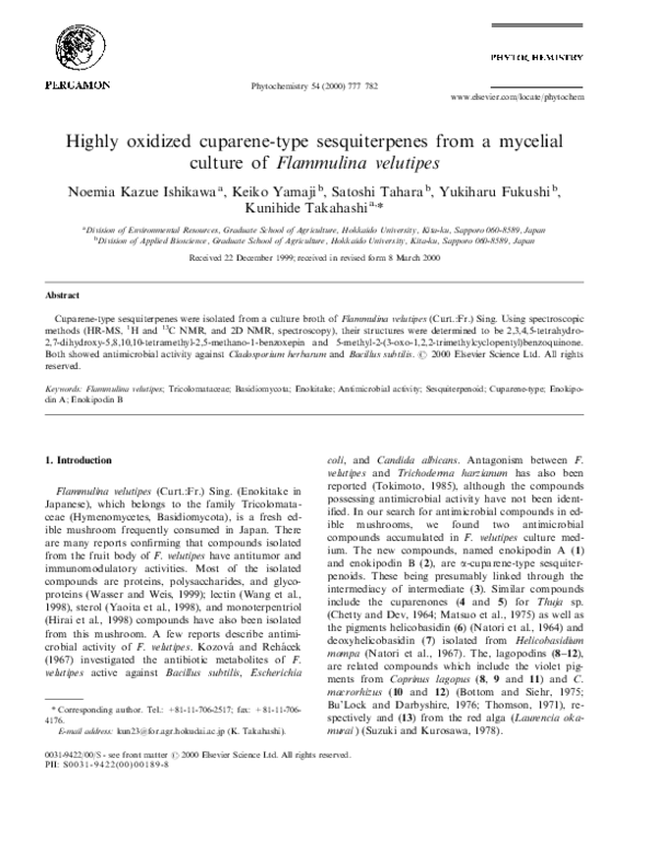 (PDF) Highly oxidized cuparene-type sesquiterpenes from a mycelial ...