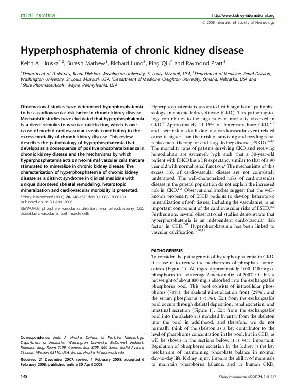 (PDF) Hyperphosphatemia of chronic kidney disease