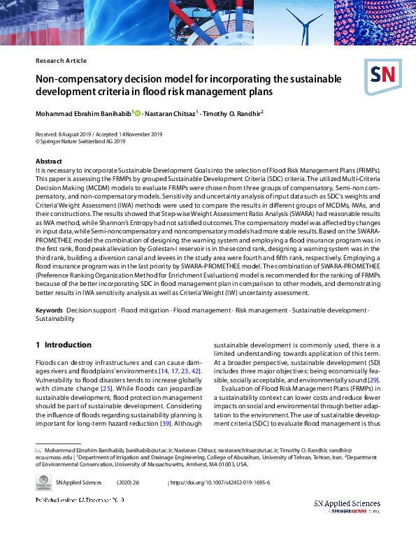 (PDF) Non-compensatory decision model for incorporating the sustainable development criteria in ...