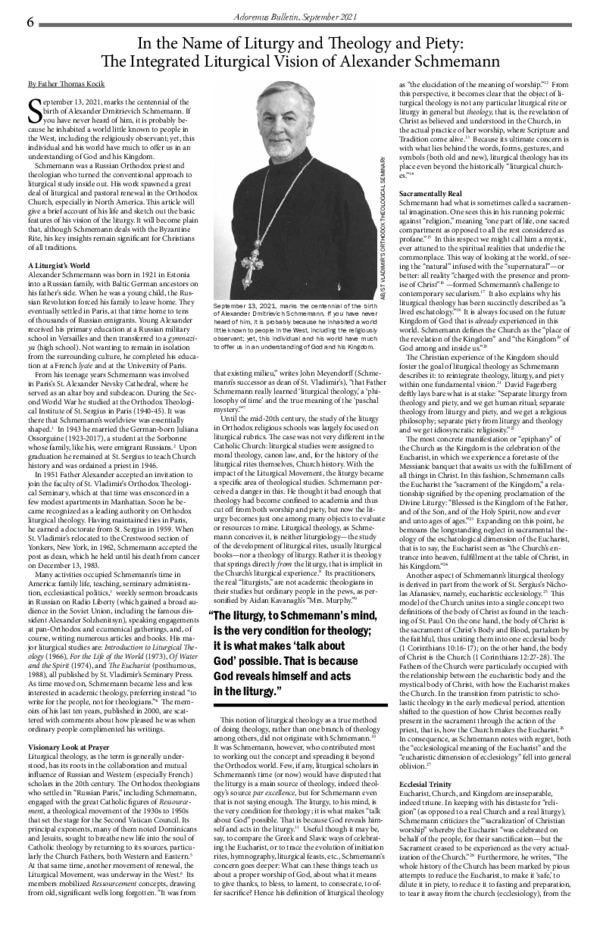 (PDF) In the Name of Liturgy and Theology and Piety: The Integrated ...