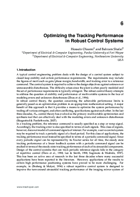 (PDF) Optimizing the Tracking Performance in Robust Control Systems