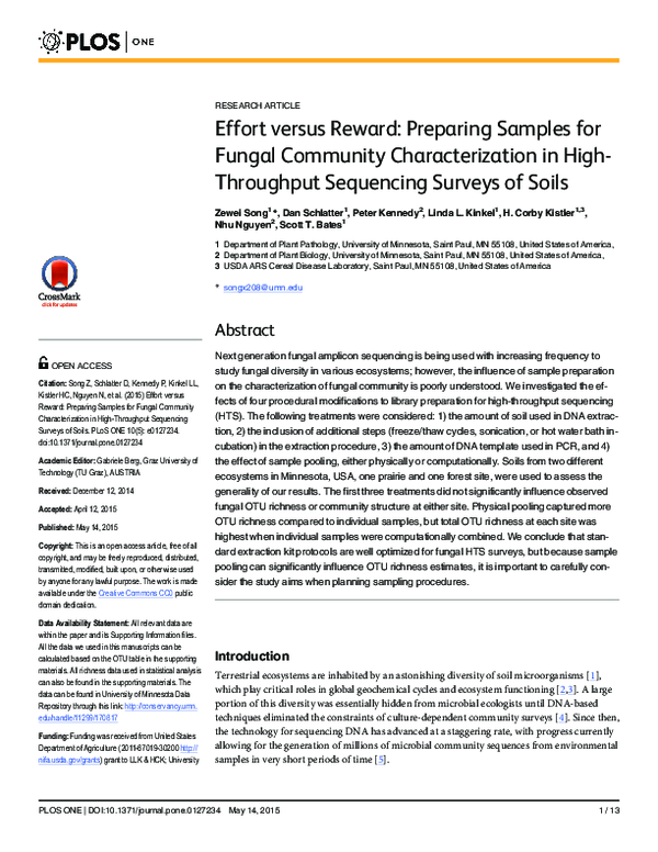 (PDF) Effort versus Reward: Preparing Samples for Fungal Community ...