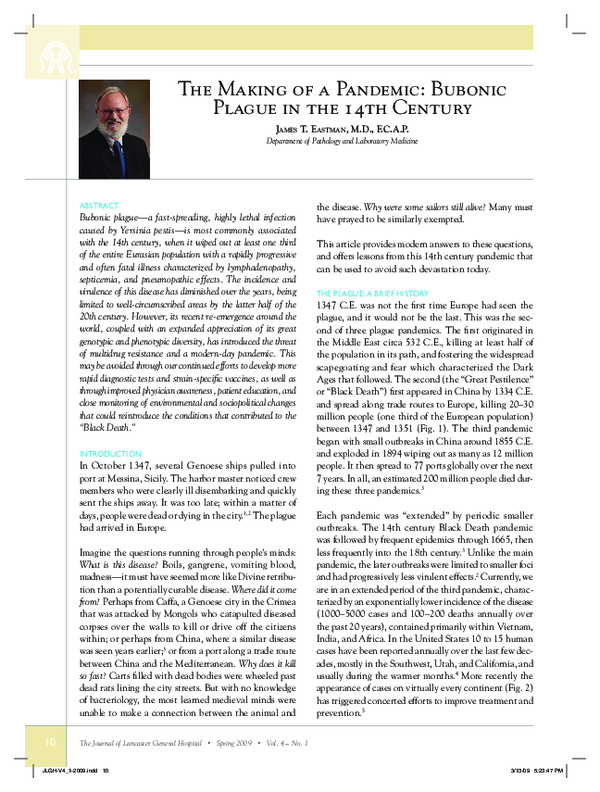 (PDF) The Making of a Pandemic: Bubonic Plague in the 14th Century