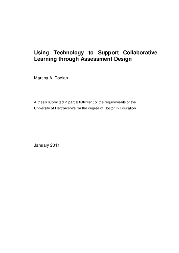(PDF) Using Technology to Support Collaborative Learning Through Assessment Design