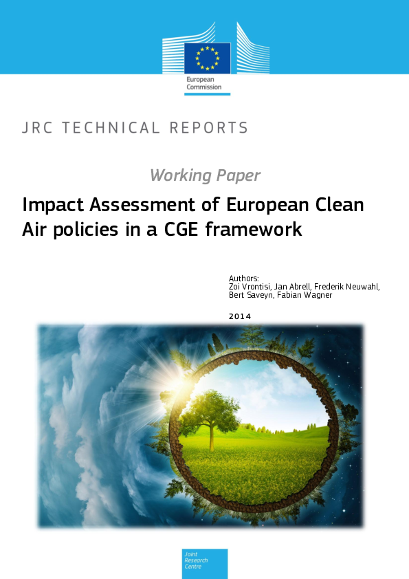 (PDF) Impact Assessment of European Clean Air policies in a CGE framework