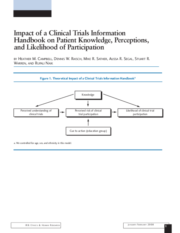 (PDF) Impact of a clinical trials information handbook on patient ...