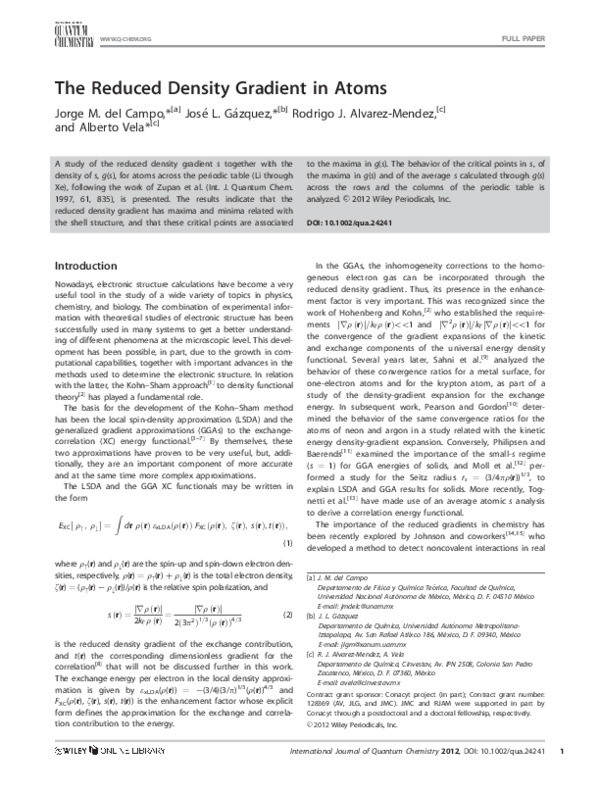 (PDF) The reduced density gradient in atoms