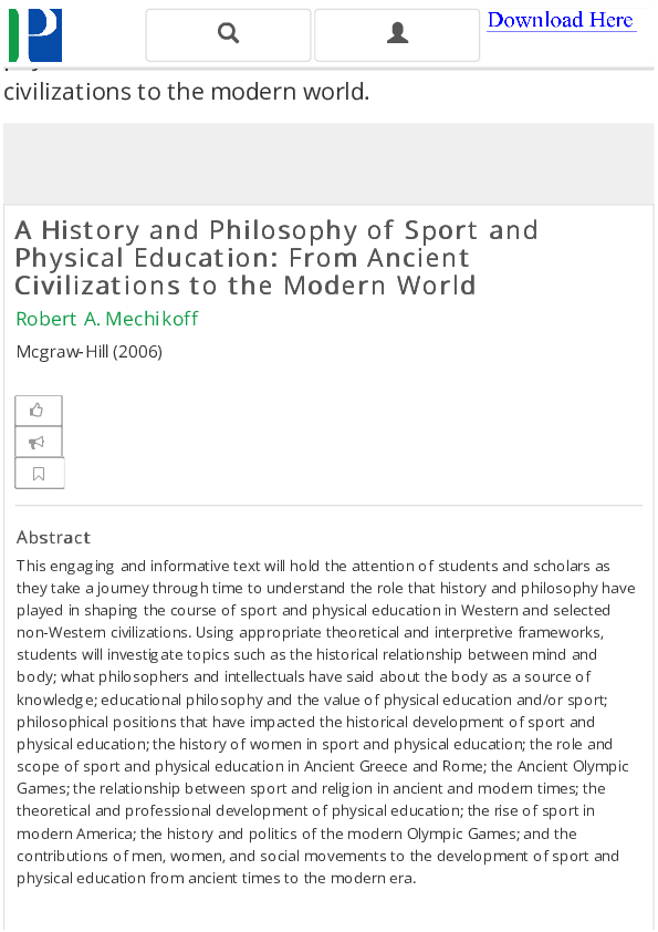(PDF) A History and Philosophy of Sport and Physical Education: From ...