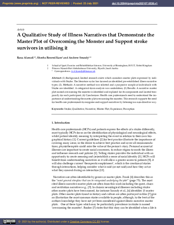 (PDF) A Qualitative Study of Illness Narratives that Demonstrate the ...