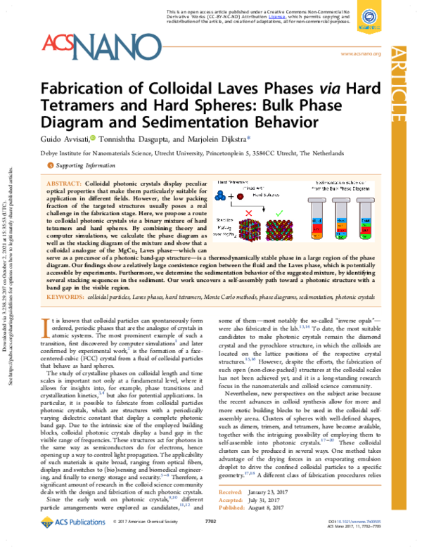(PDF) Fabrication of Colloidal Laves Phases via Hard Tetramers and Hard ...