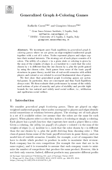 (PDF) Generalized Graph k-Coloring Games