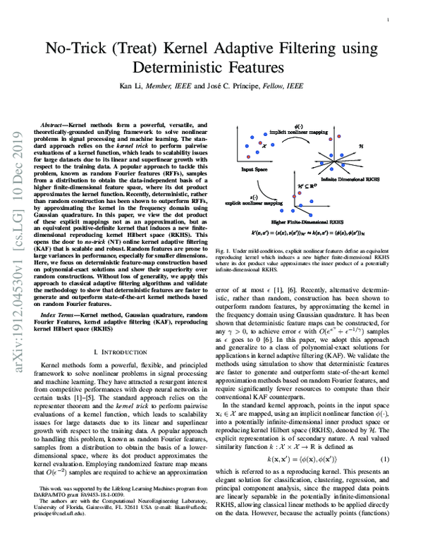 (PDF) No-Trick (Treat) Kernel Adaptive Filtering using Deterministic Features