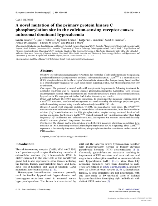 (PDF) Functional characterization of a calcium-sensing receptor ...