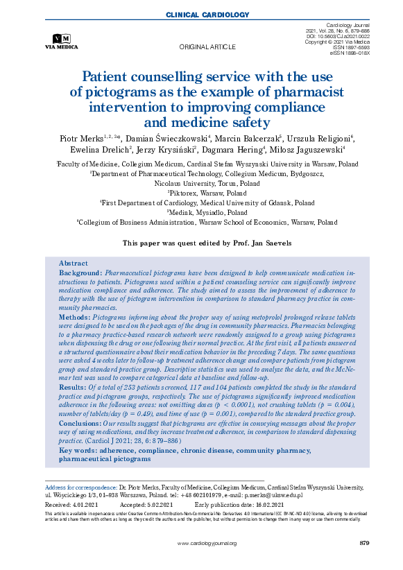 (PDF) Patient counselling service with the use of pictograms as the ...