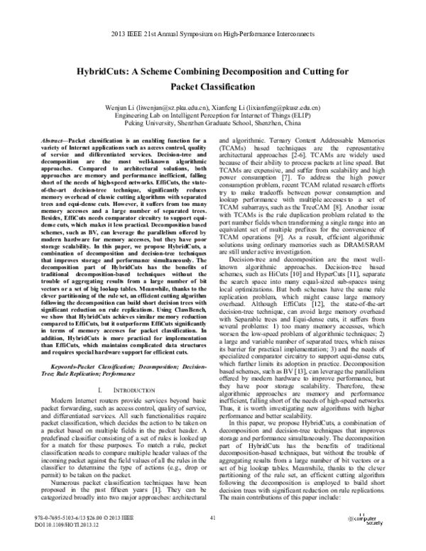 (PDF) HybridCuts: A Scheme Combining Decomposition and Cutting for ...