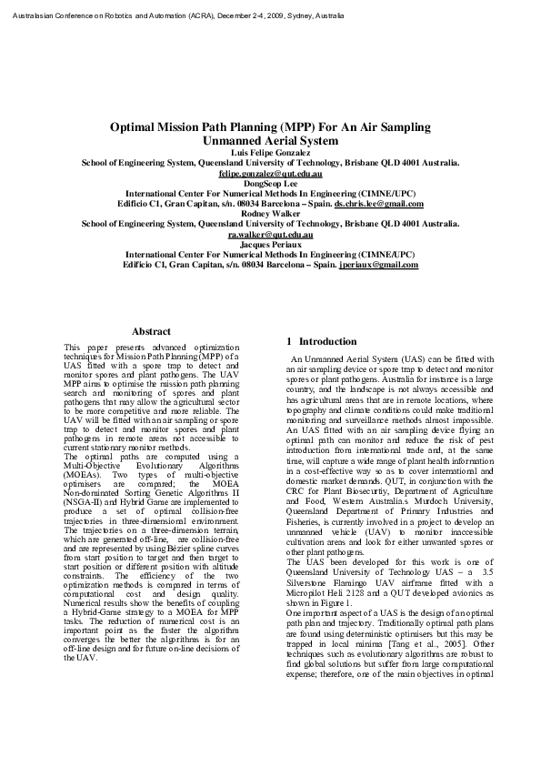 (PDF) Optimal Mission Path Planning (MPP) For An Air Sampling Unmanned ...