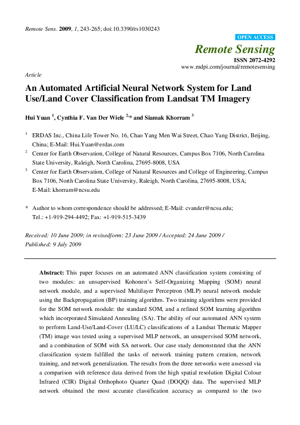 (PDF) An automated artificial neural network system for land use/land ...
