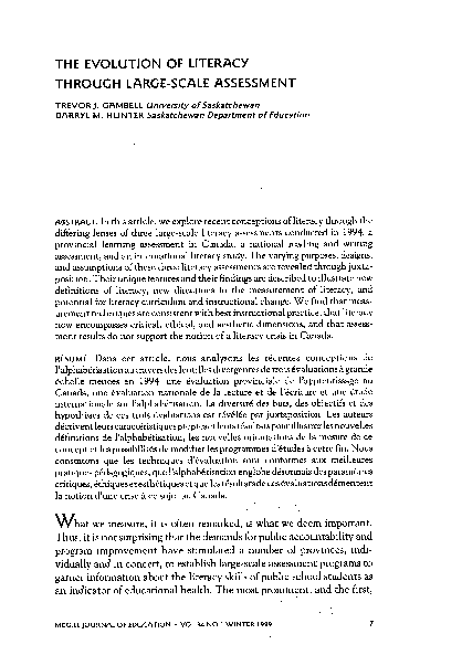 (PDF) The Evolution of Literacy Through Large-Scale Assessment