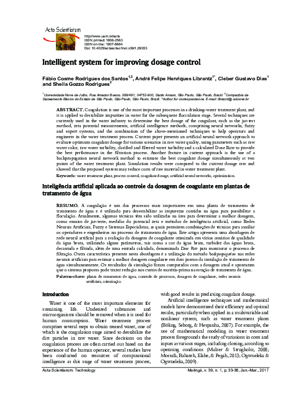 (PDF) Intelligent system for improving dosage control