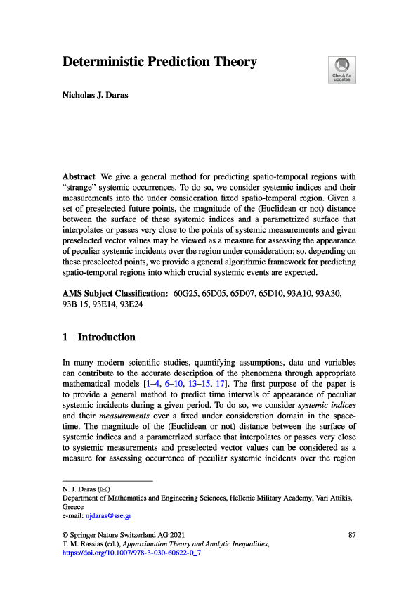 (PDF) Deterministic Prediction Theory