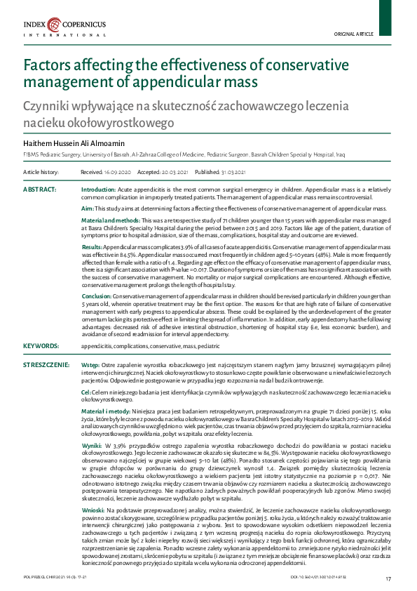 (PDF) Factors Affecting the Effectiveness of Conservative Management of ...